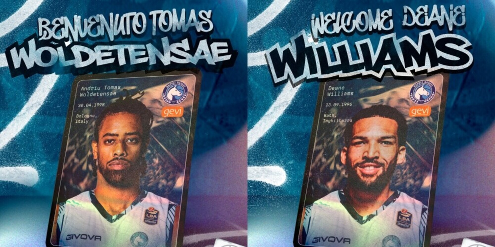 Napoli Basket, arrivano Tomas Woldetensae e Deane Williams