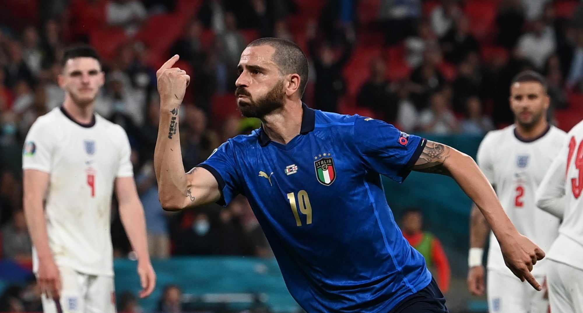 Italia-Inghilterra, Bonucci ammutolisce Wembley con la sua esultanza