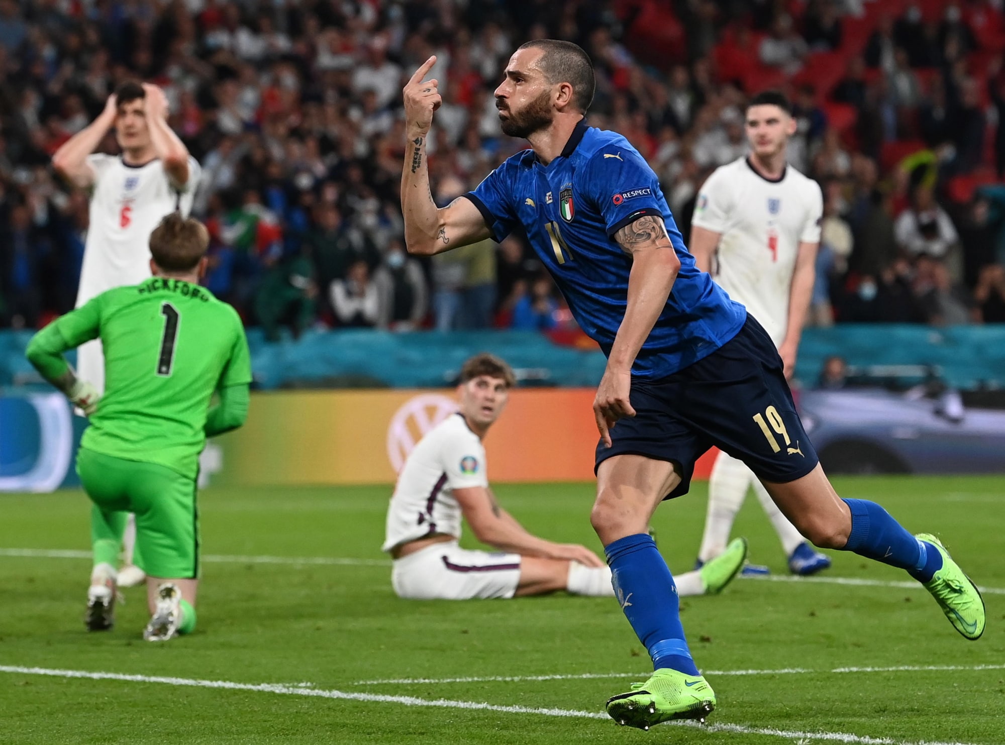 Italia-Inghilterra, Bonucci ammutolisce Wembley con la sua esultanza