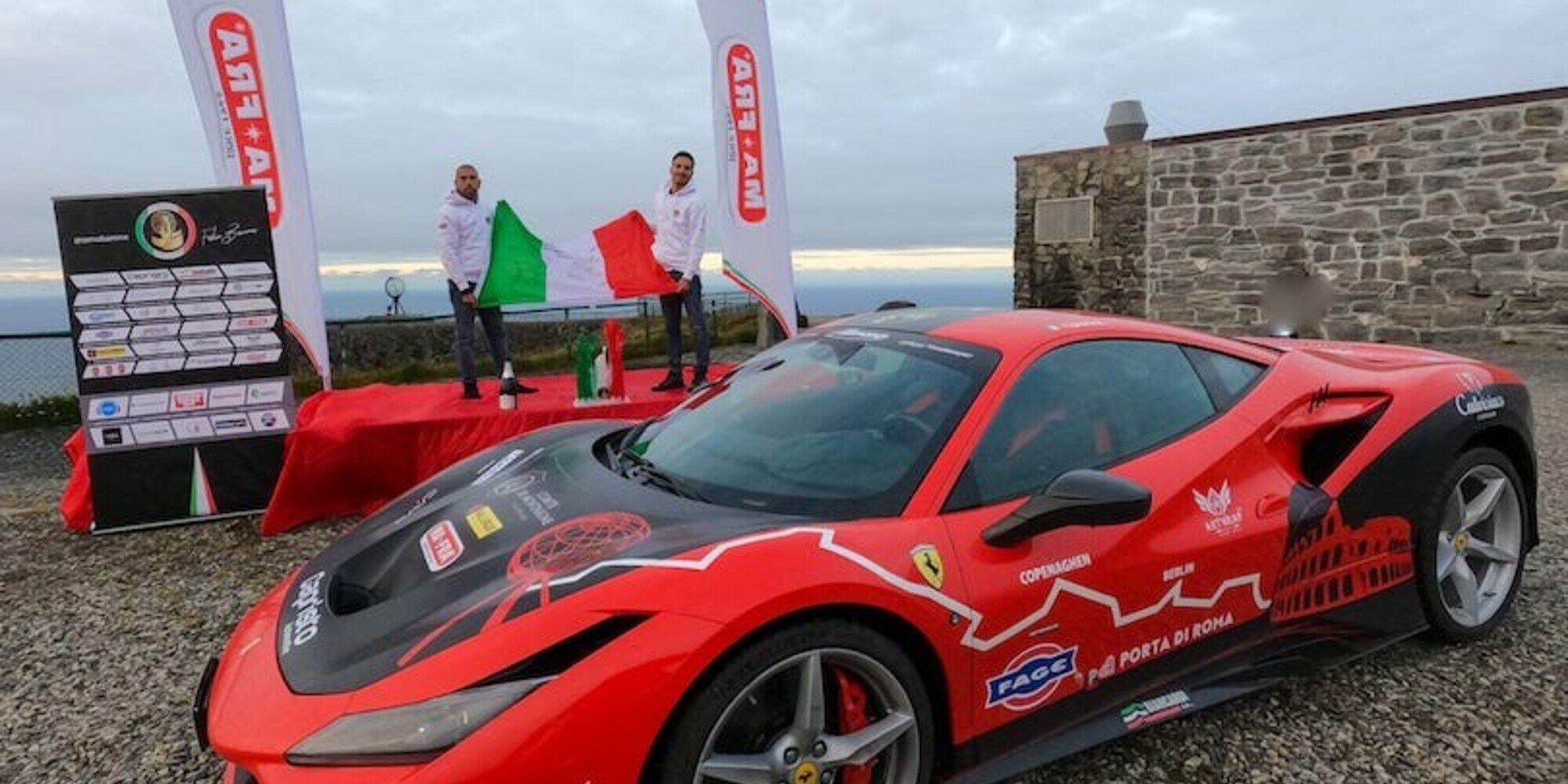 Da Roma a Capo Nord in Ferrari F8 Tributo: l'impresa e il record