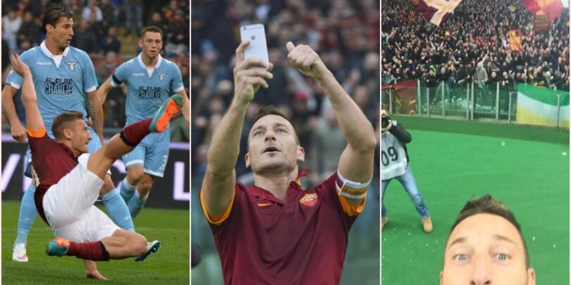 Roma, sette anni fa il derby di Totti: gol capolavoro e il selfie sotto ...