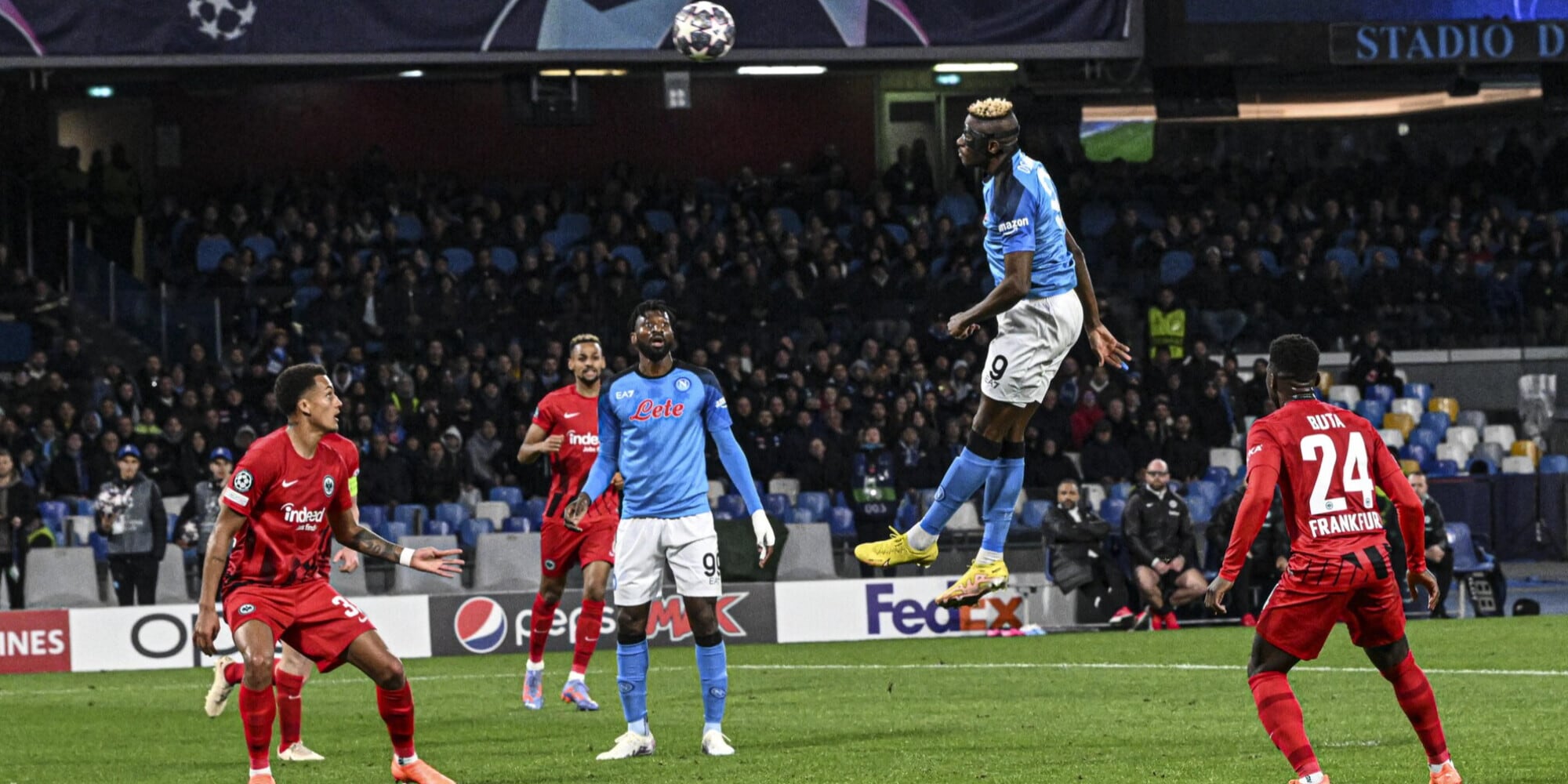 Osimhen, salto record per il secondo gol: il Napoli vola in Champions