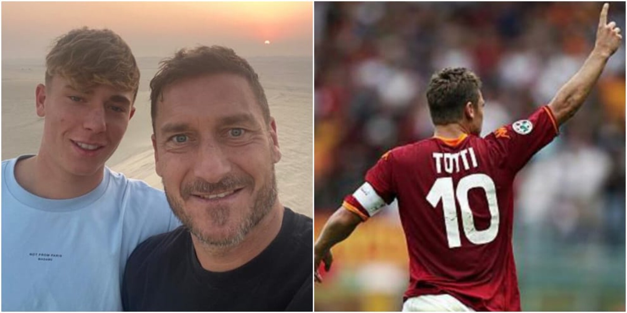 Totti, l'omaggio social del figlio Cristian che esalta i tifosi della Roma