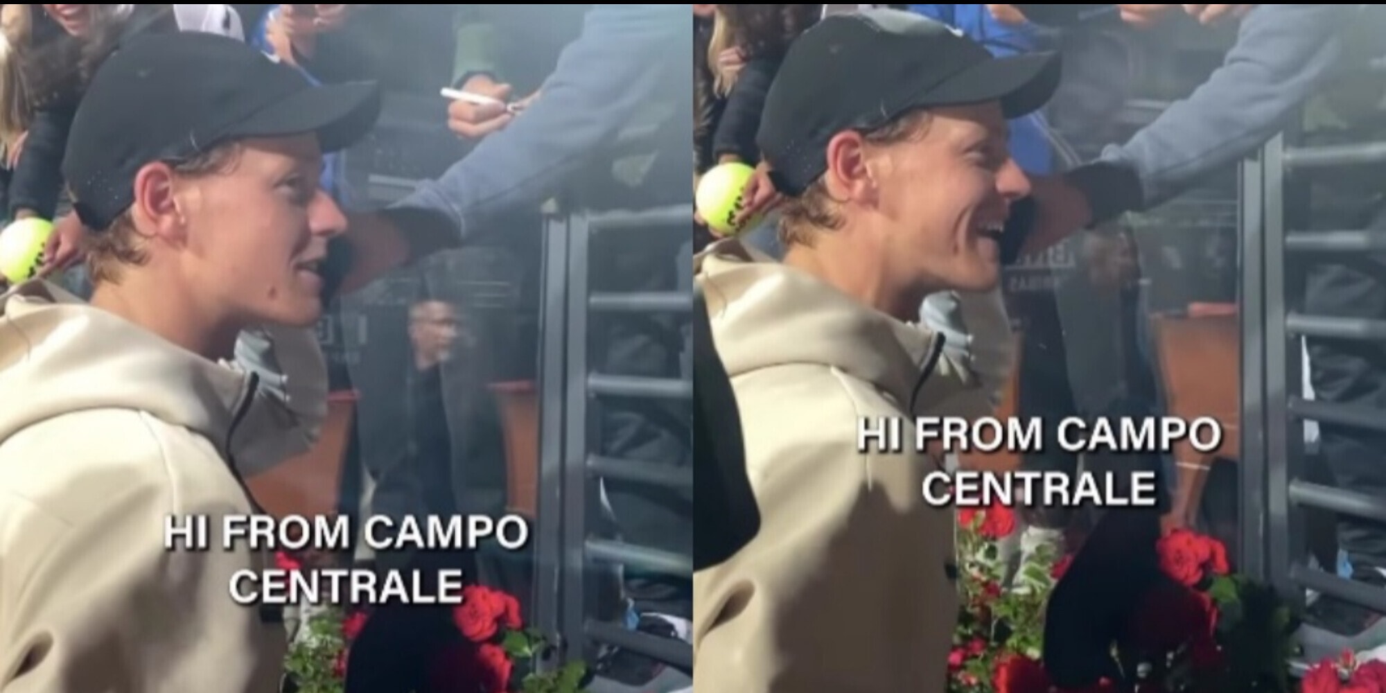 Un tifoso passa il telefono a Sinner dopo la vittoria: "C'è mia mamma"