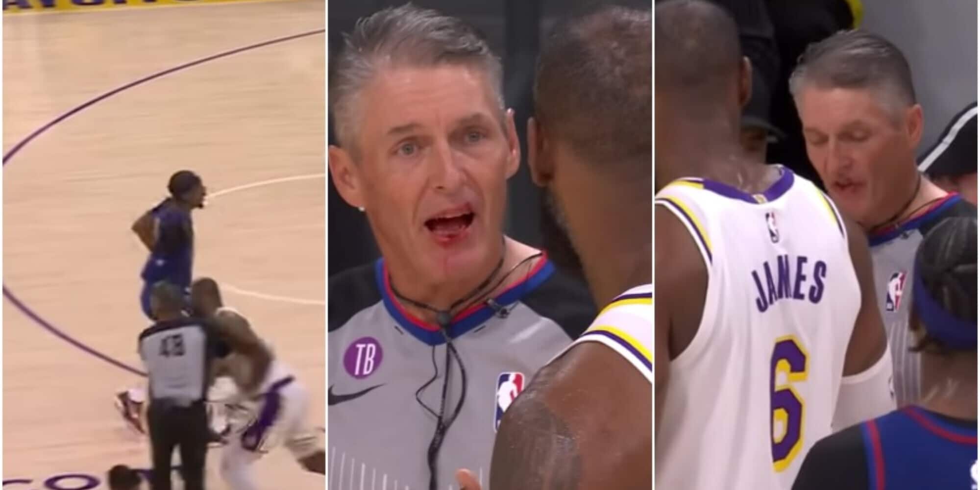 LeBron shock: spacca il labbro all'arbitro! "Volevi farlo da 25 anni ...