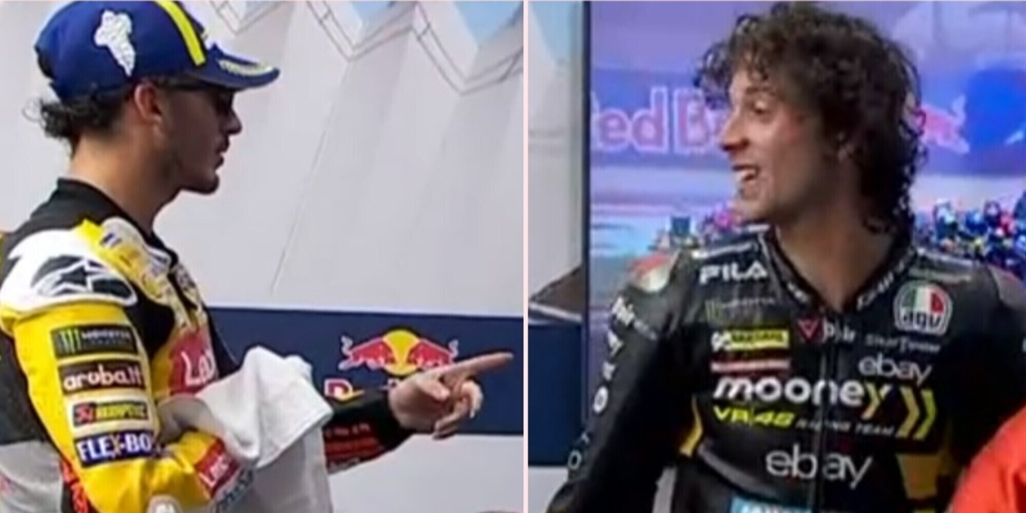 Bagnaia e Bezzecchi, battibecco nel retro podio: "Mi hai rotto il c***o ...