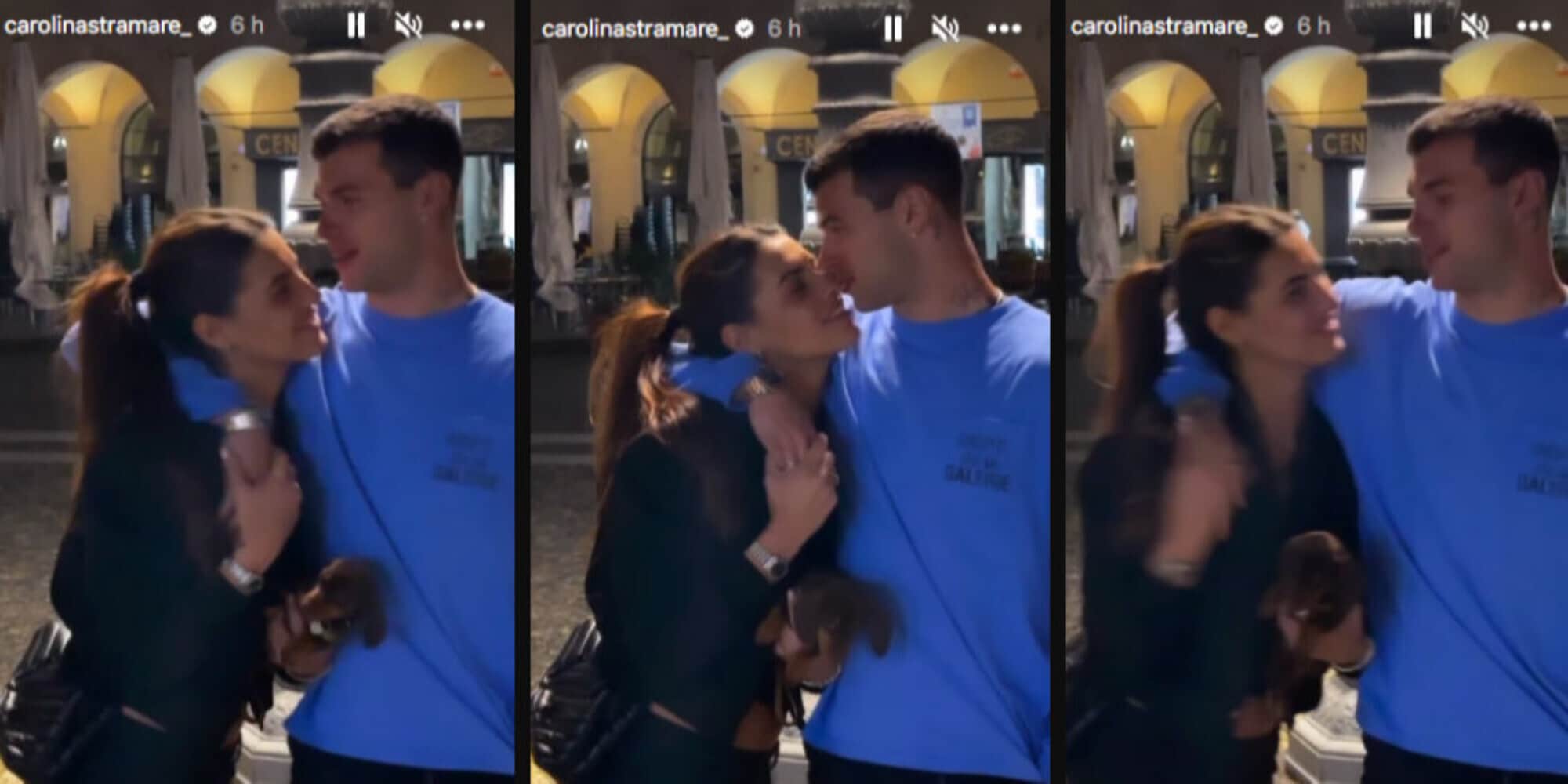 Carolina Stramare e Pellegri, passione e amore tra baci e abbracci