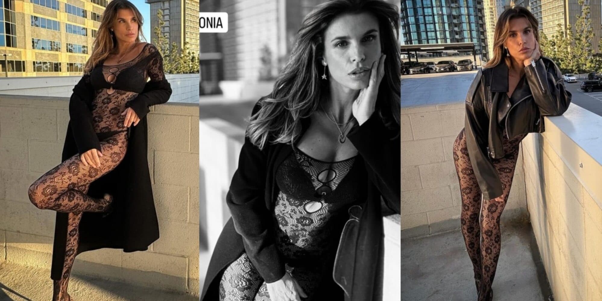 Elisabetta Canalis sempre più sexy: show in lingerie e giubbotto di pelle