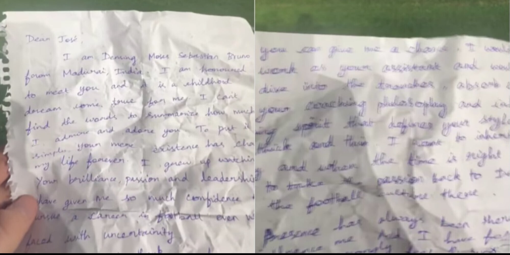 Mourinho, un tifoso gli lancia una lettera a Bologna: ecco cosa c'è scritto