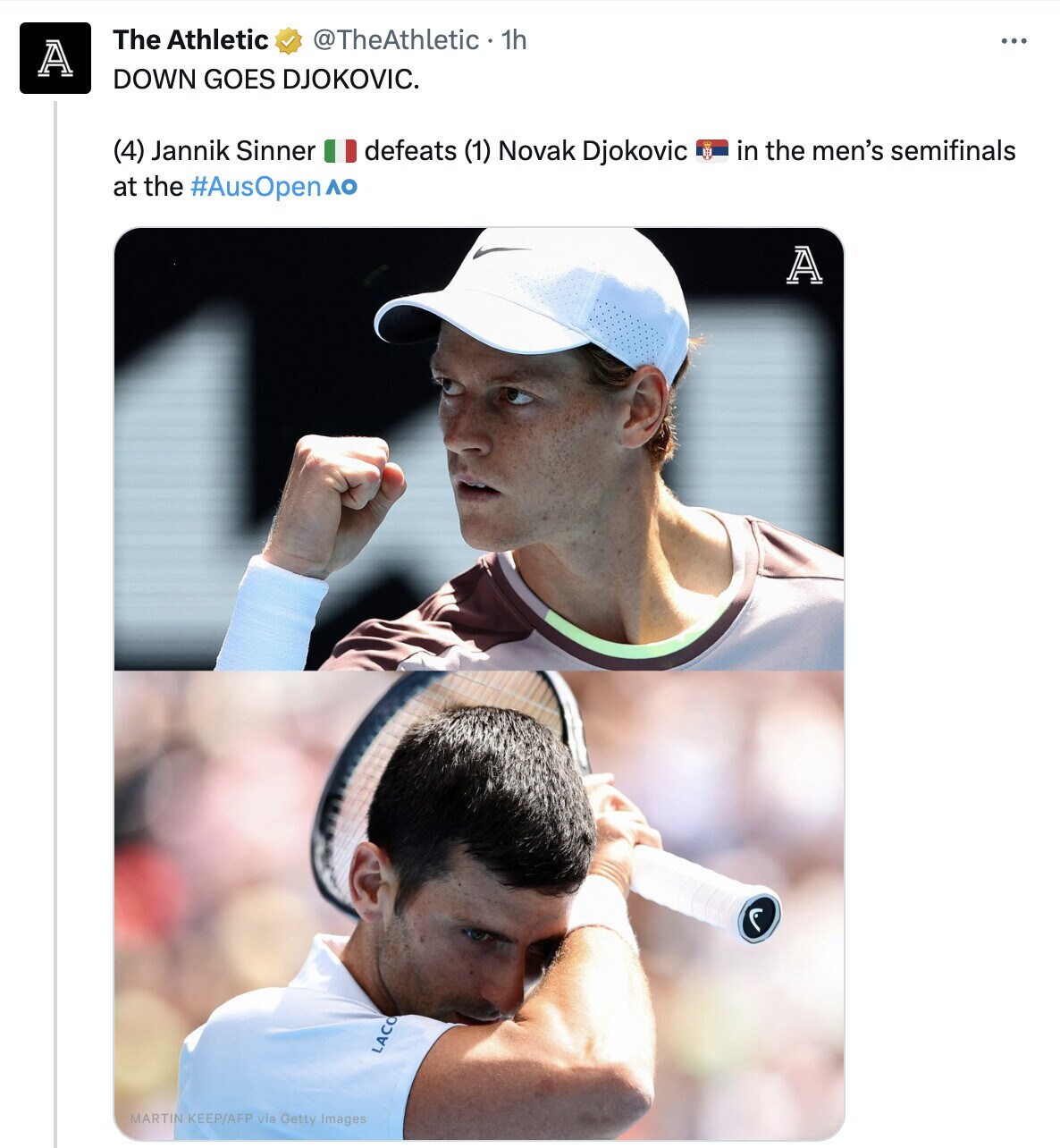 Sinner batte Djokovic e vola in finale: le reazioni della stampa estera