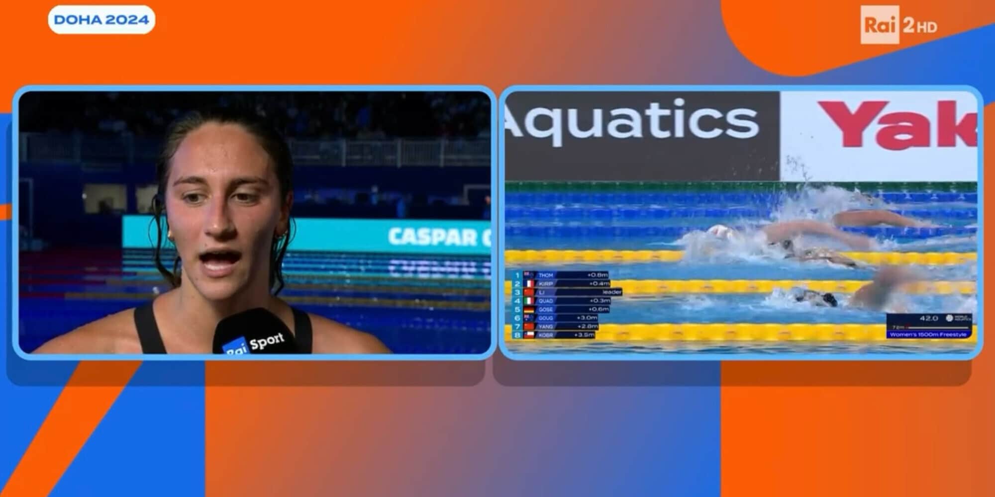 Simona Quadarella show, oro mondiale nei 1500