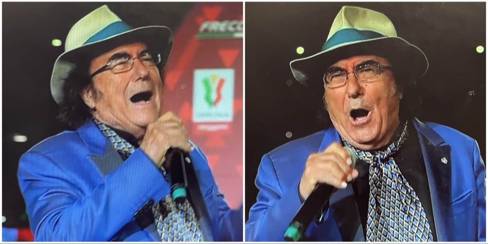 Al Bano canta l'inno prima di Atalanta-Juve: i social impazziscono