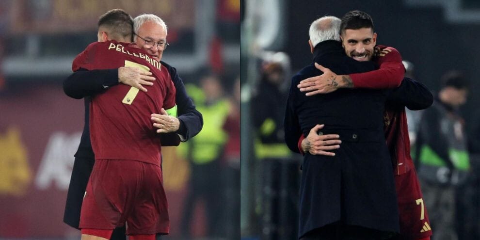 Roma, l'abbraccio speciale tra Pellegrini e Ranieri: l'esultanza dopo il gol contro il Braga