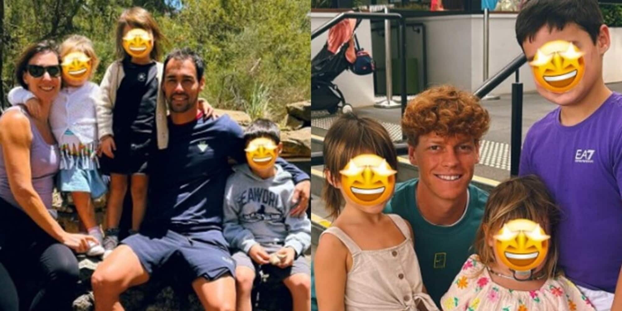Flavia Pennetta, Fognini e i figli con Sinner e Djokovic: il post che emoziona tutti