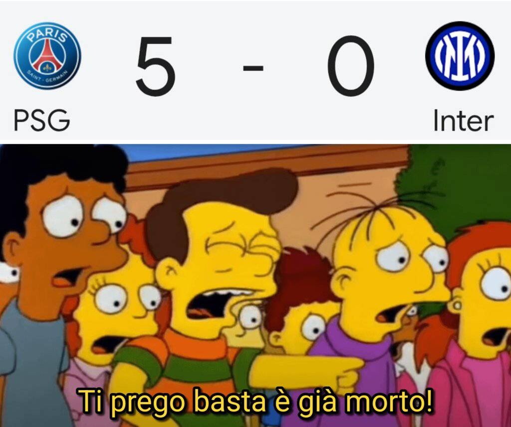 Inter umiliata dal Psg e sui social: le ironie del web sono impietose