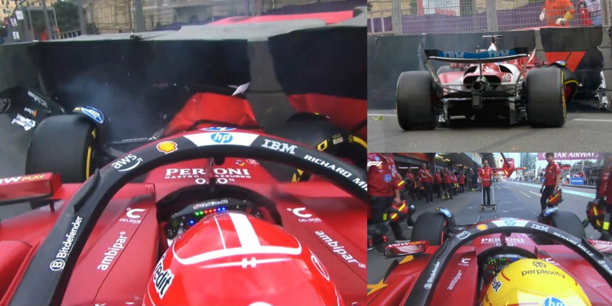 Disastro Ferrari nelle qualifiche di Baku: Hamilton eliminato in Q2, Leclerc a muro. Dove ...