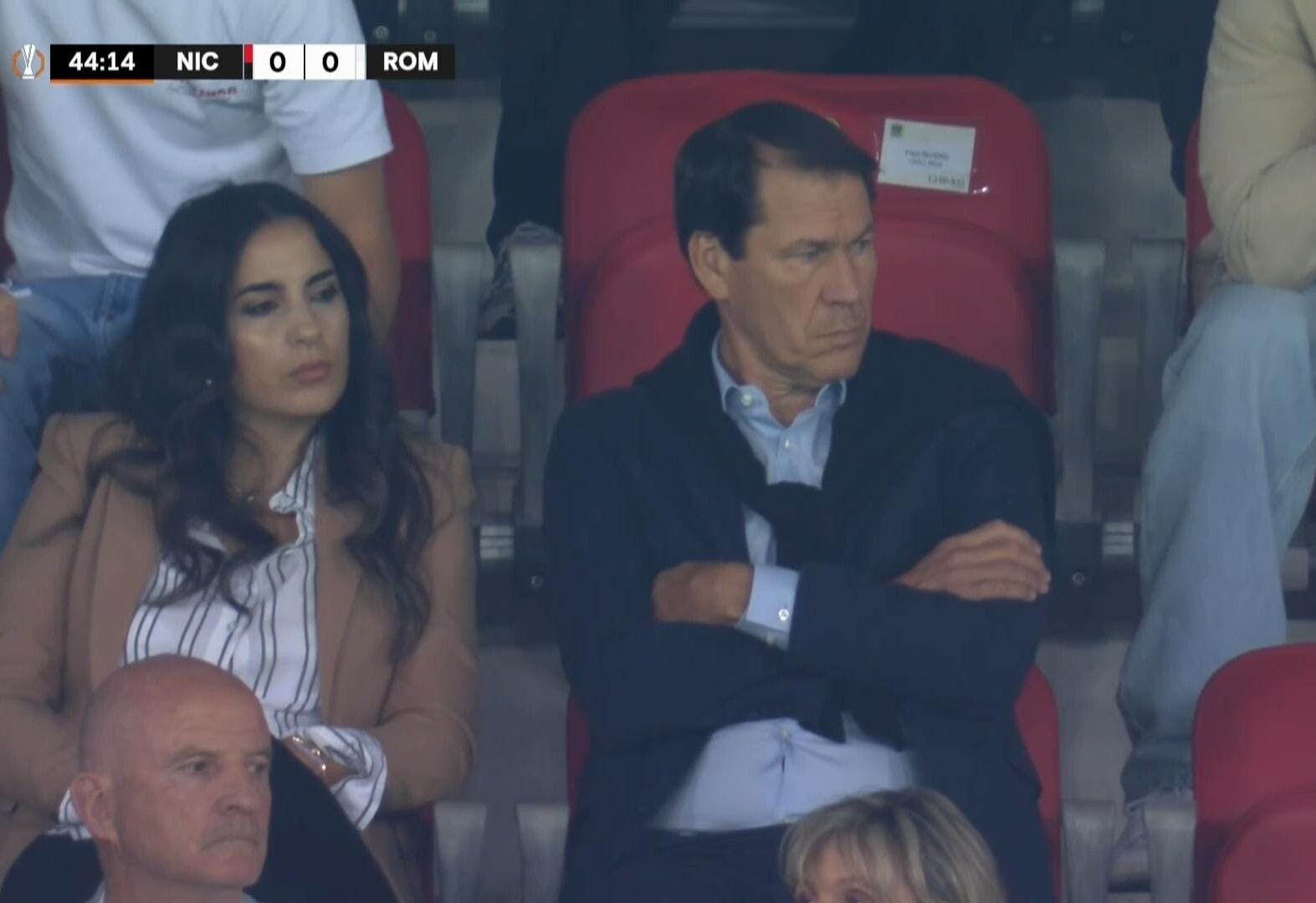 L’ex Rudi Garcia con la moglie Francesca Brienza a Nizza per vedere la Roma