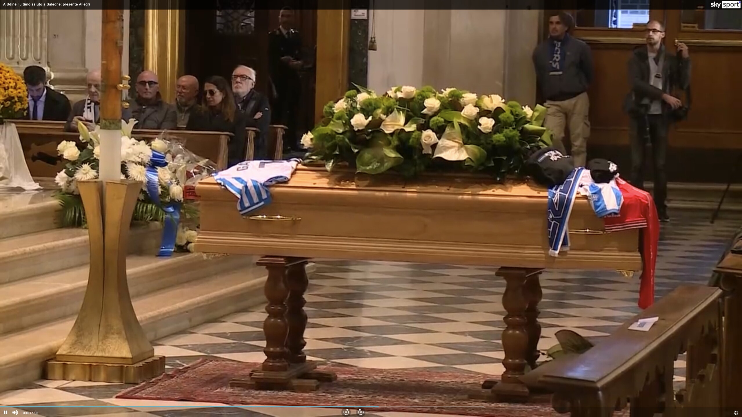 Funerali Giovanni Galeone, Allegri in lacrime insieme a Galliani ed Edy ...