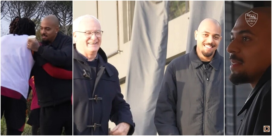 Malen alla Roma, le immagini del saluto a Trigoria con Ranieri e i suoi ...