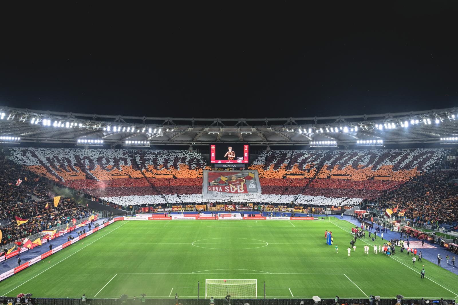 La coreografia della Curva Sud per Roma-Milan è da applausi