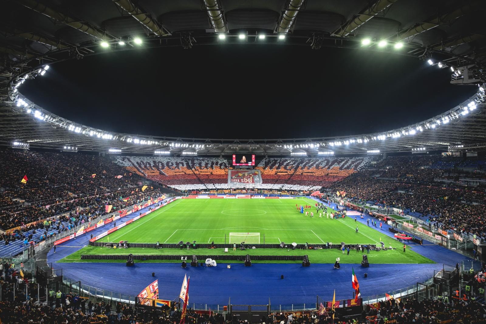 La coreografia della Curva Sud per Roma-Milan è da applausi