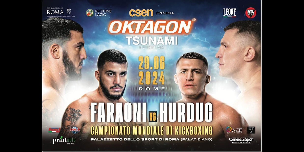 "Oktagon Tsunami", Mattia Faraoni sfida Danut Hurduc a Roma