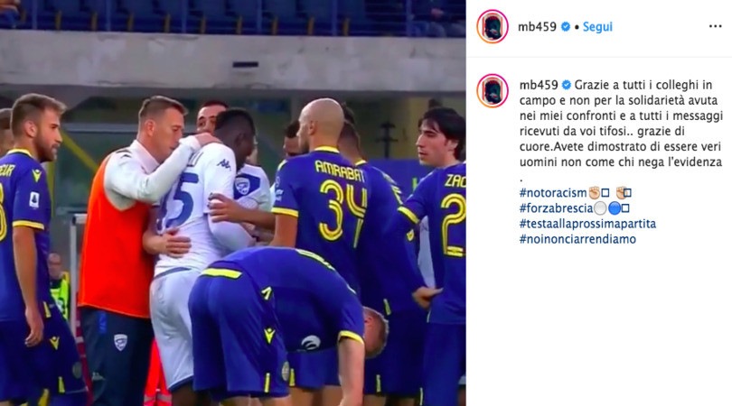 Balotelli, post di ringraziamento su Instagram: "Grazie a tutti i colleghi"